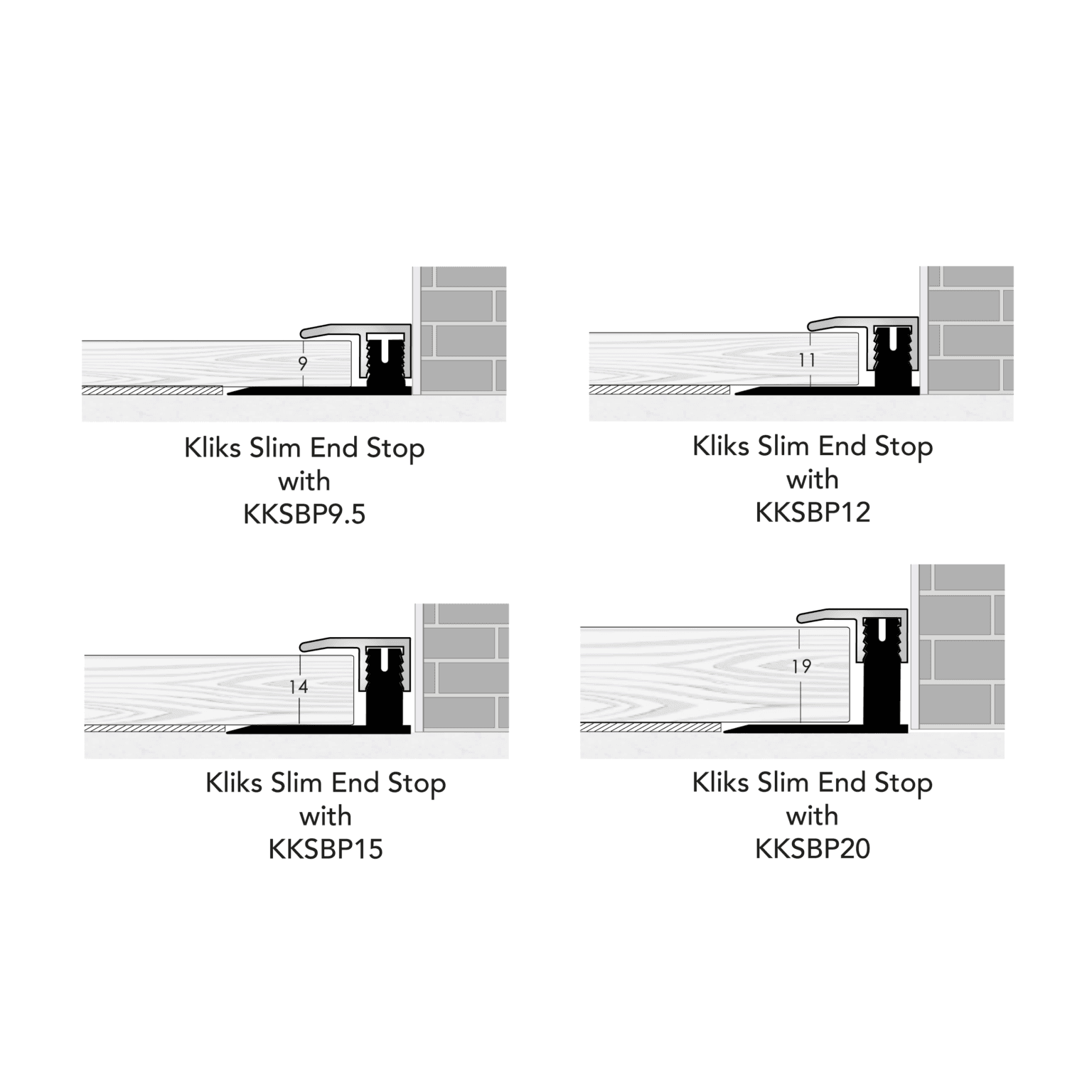 Kliks Slim End Stop - Aluminium | CAT Flooring Accessories